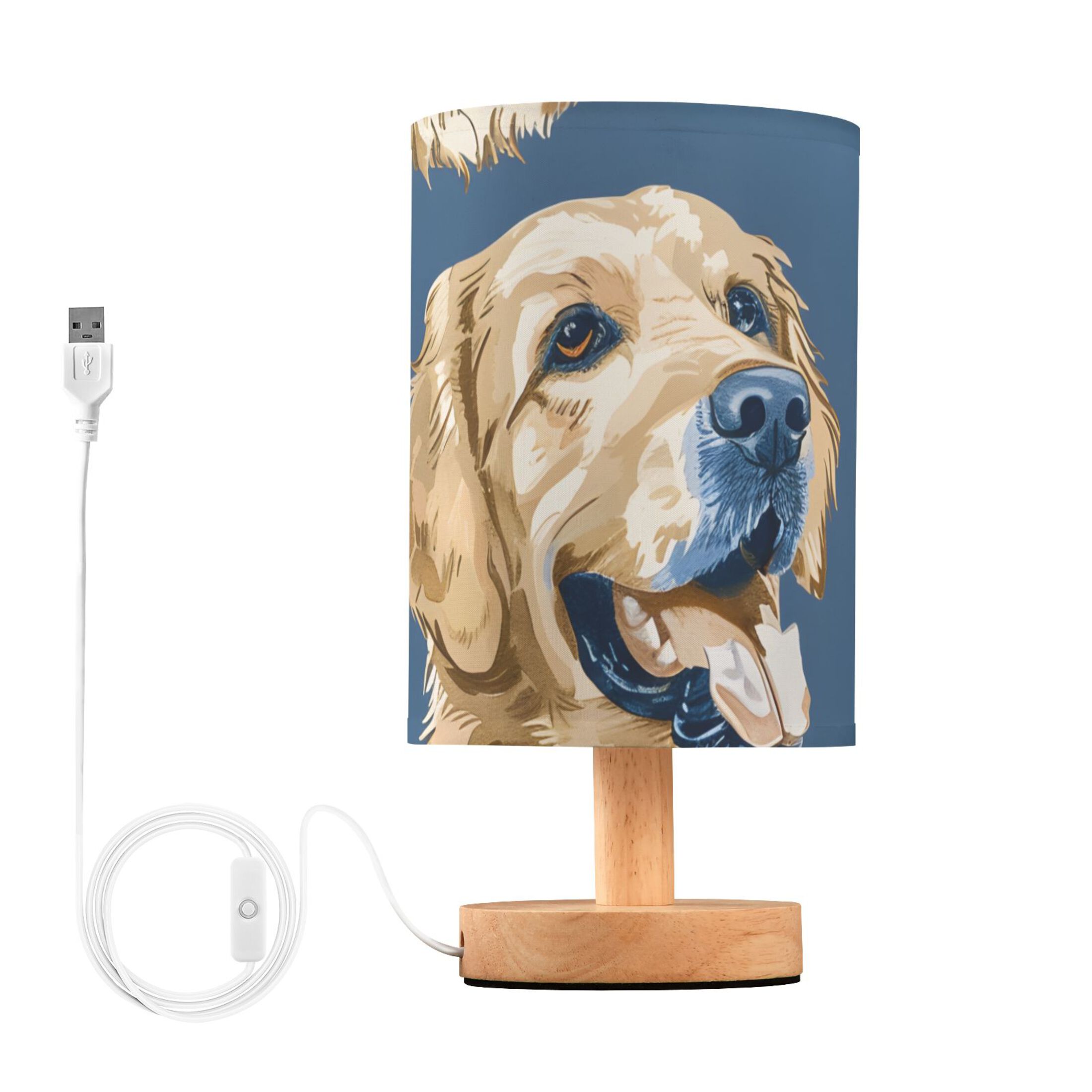 Labrador Dog Head Bedside Desk Lamp LED Table Nightstand Lamps Warm ...