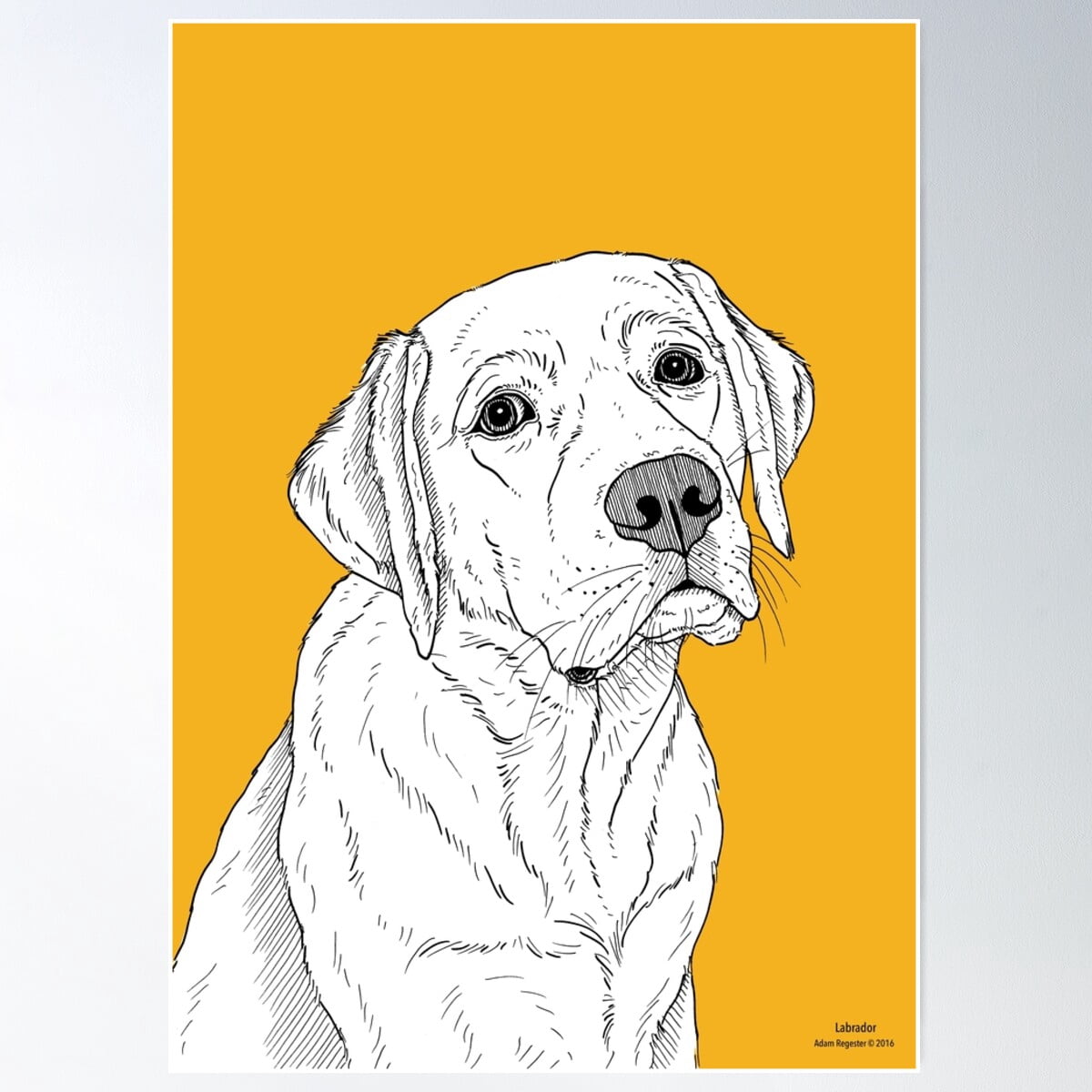Labrador Dog Portrait Poster Wall Art, Modern Wall Decor For Living ...
