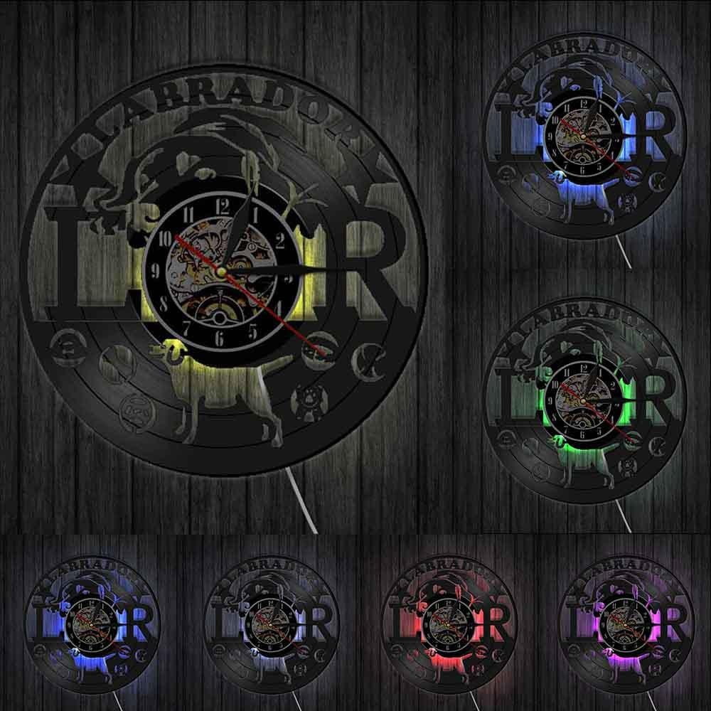 Labrador Dog Wall Clock Golden Retriever Puppy Vinyl Record Wall Clock ...