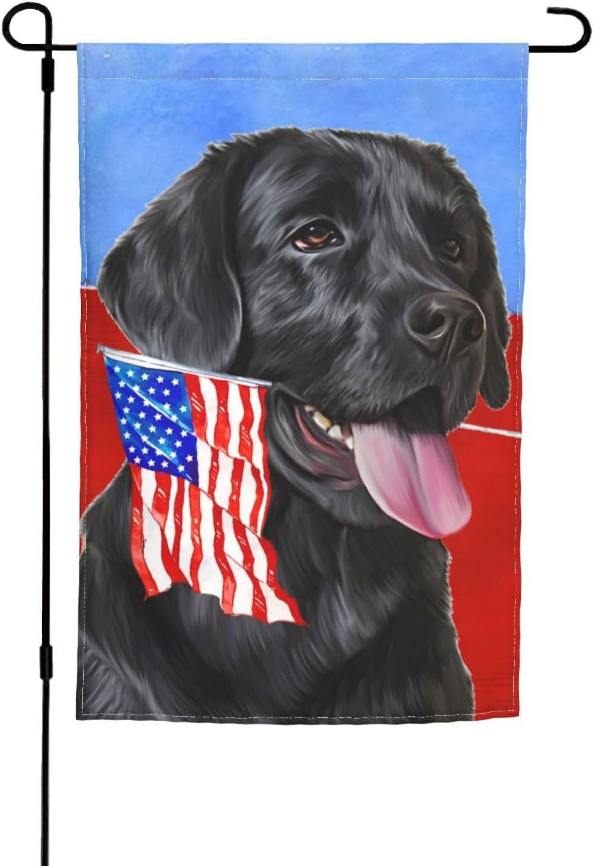 Labrador Lab Dog Black American Flag Garden Flag Welcome Party Outdoor ...