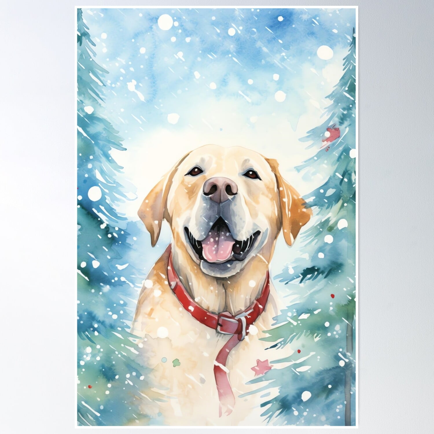 Labrador Mistletoe Playdate Poster Wall Art, Modern Wall Decor, 16x24 ...