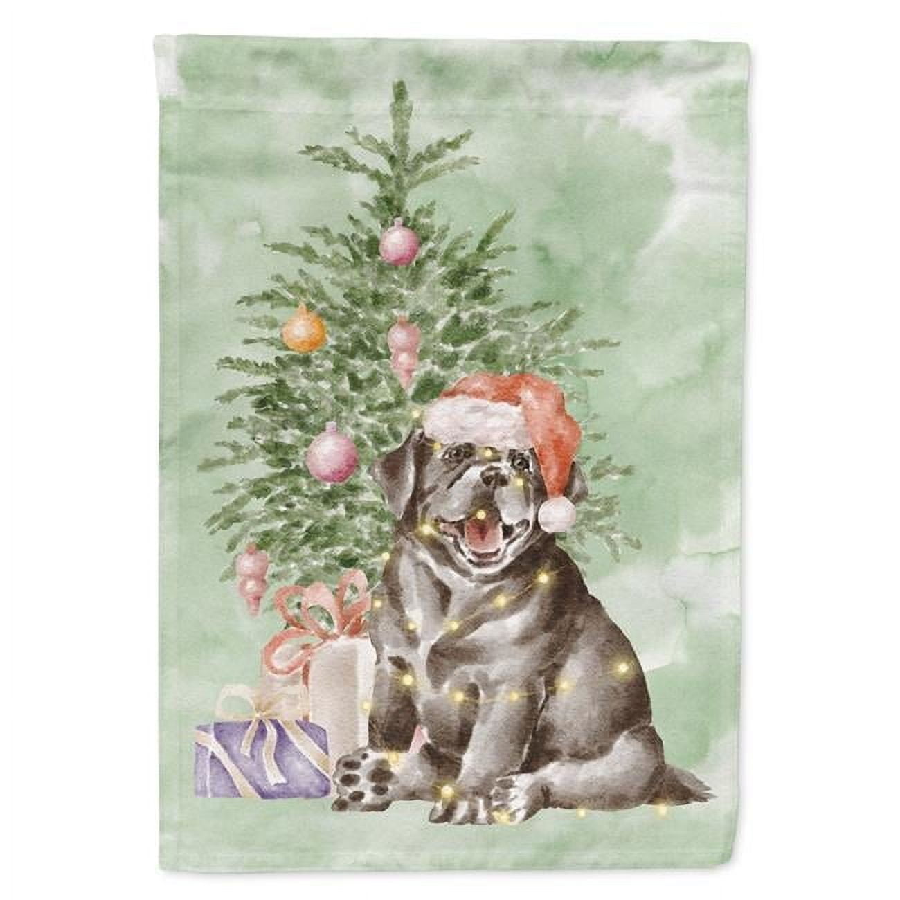 Labrador Retriever Black Puppy Christmas Presents and Tree Flag Garden ...