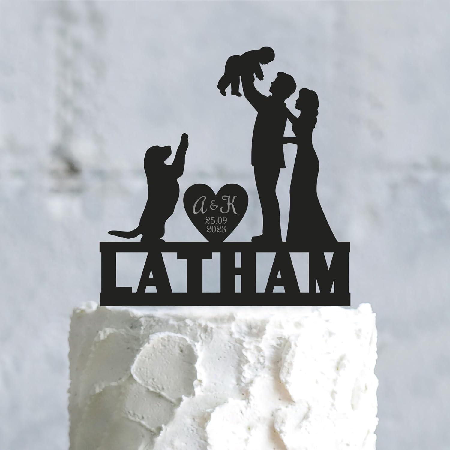 Labrador Retriever Cake Topper With Baby,dog Cake Topper Wedding With ...