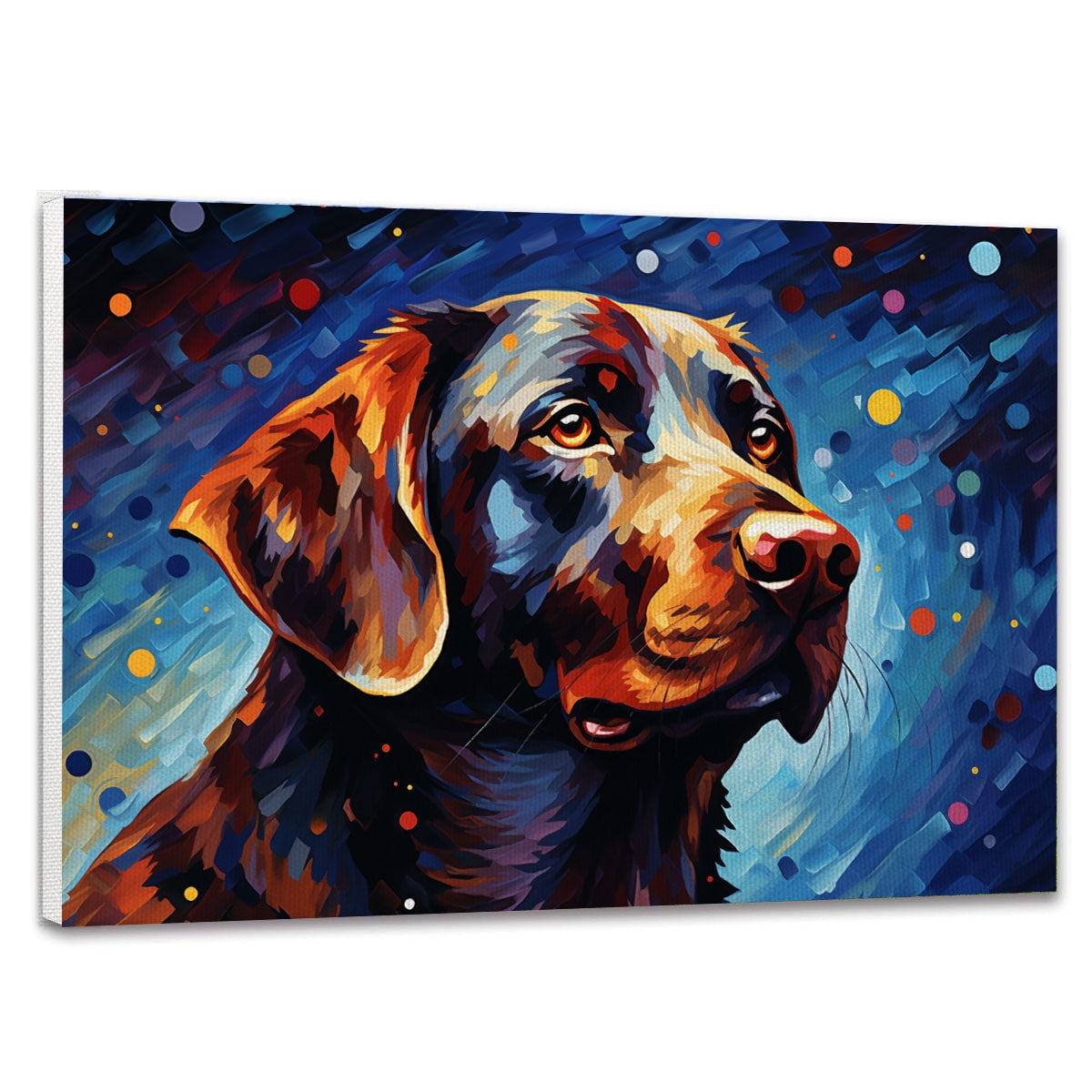 Labrador Retriever Canvas Van Gogh Starry Night Framed Gifts For Her ...