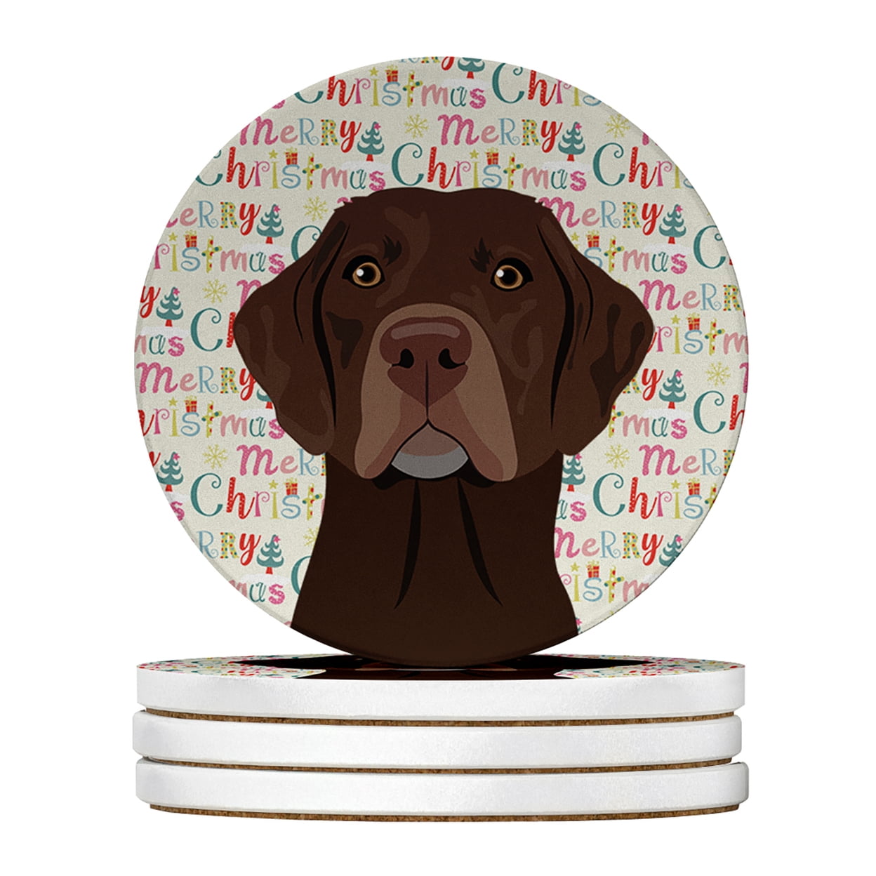 Labrador Retriever Chocolate #2 Christmas Large Sandstone Coasters Pack ...