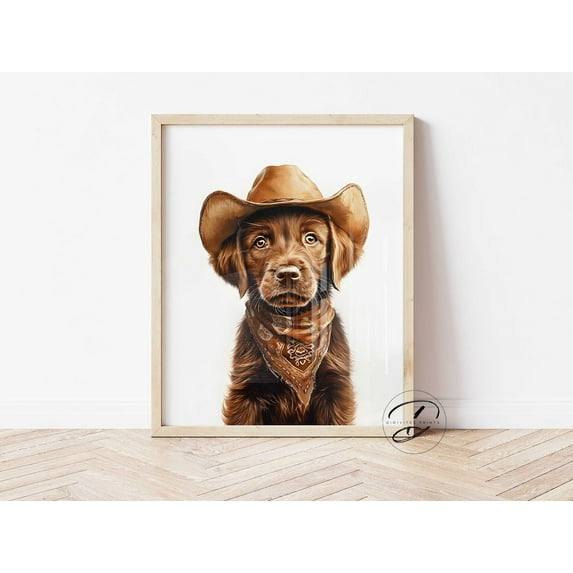 Labrador Retriever Cowboy Print, Puppy Nursery Art, Dog Nursery Wall ...