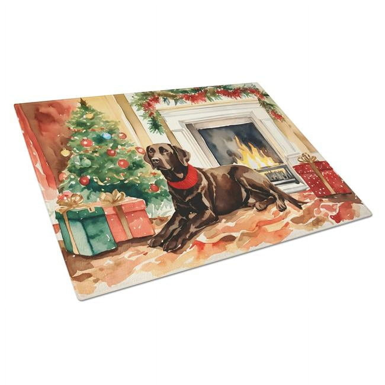 Labrador Retriever Cozy Christmas Glass Cutting Board Large 12 in x 15 ...