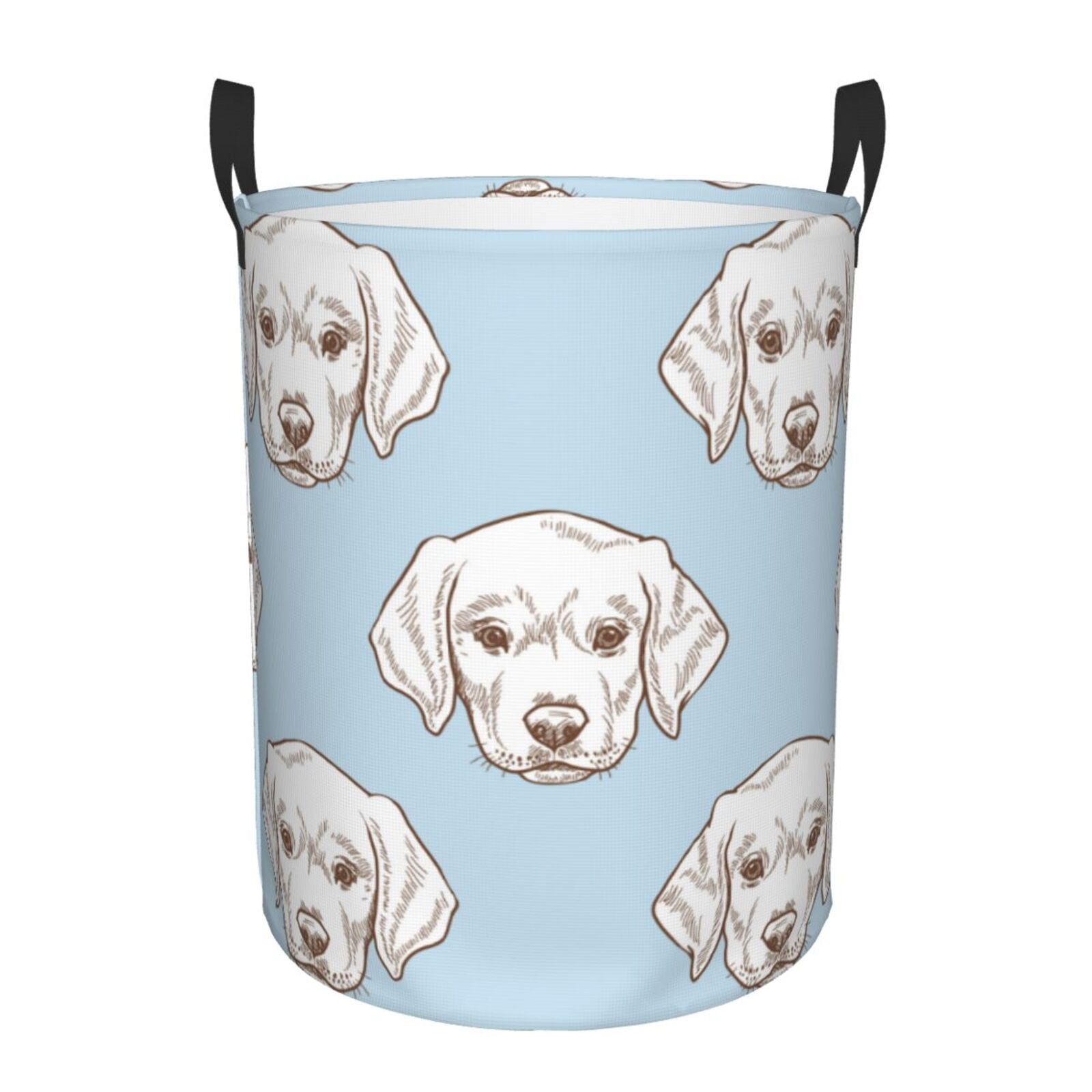 Labrador Retriever Dog Blue Round Laundry Basket, Laundry Hamper with ...
