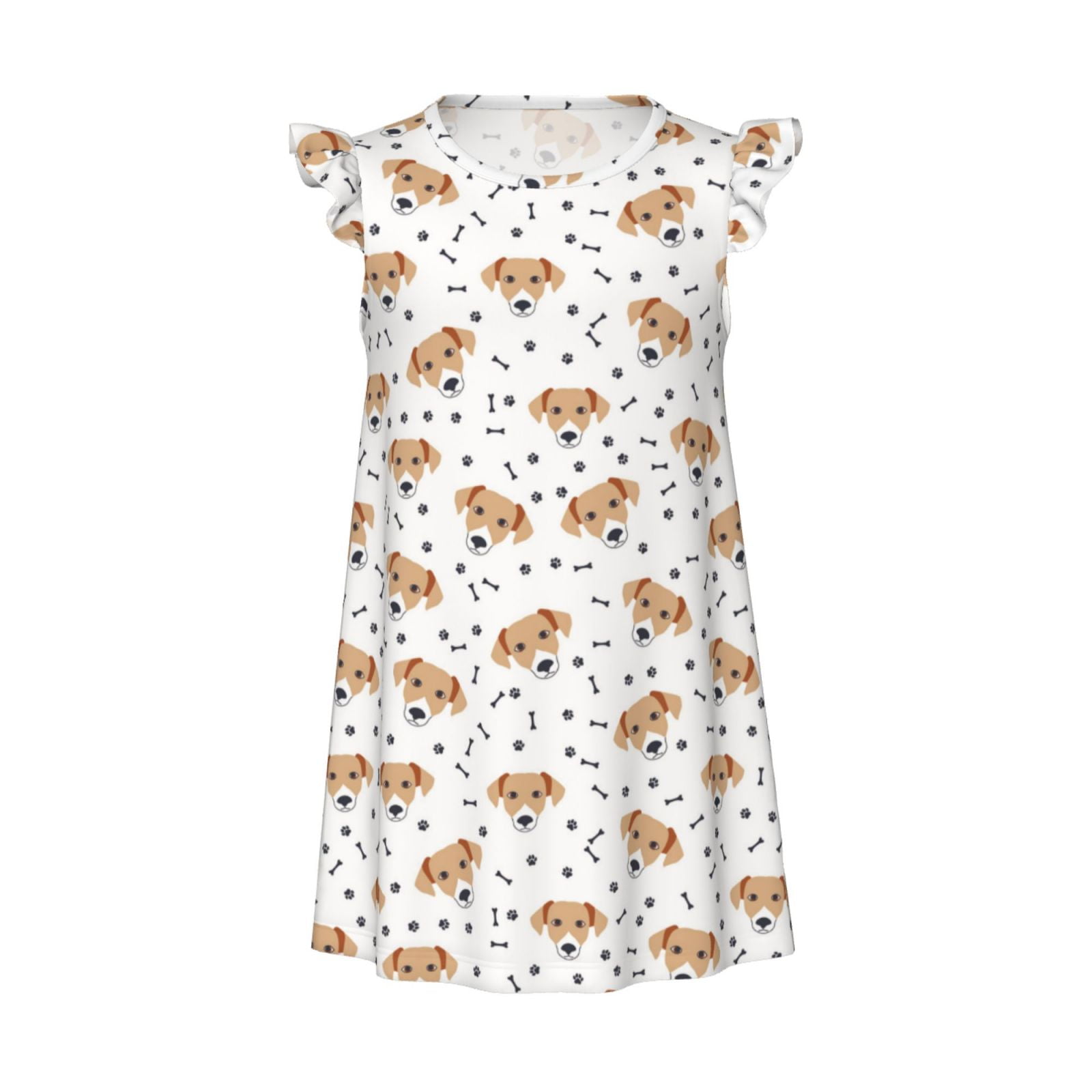 Labrador Retriever Dog Bone Girls Nightgowns, Short Sleeves Princess ...