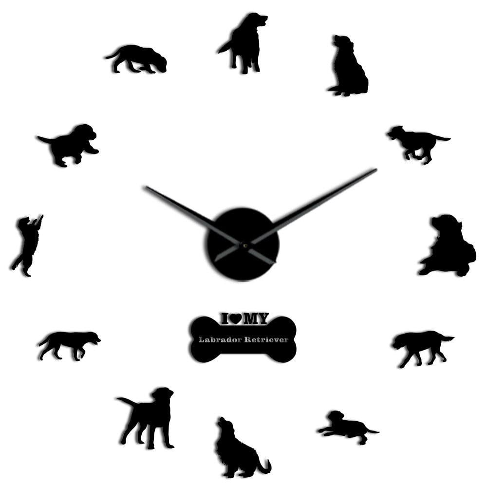 Labrador Retriever Dog Breeds Big Time Clock Self Adhesive Animals DIY ...