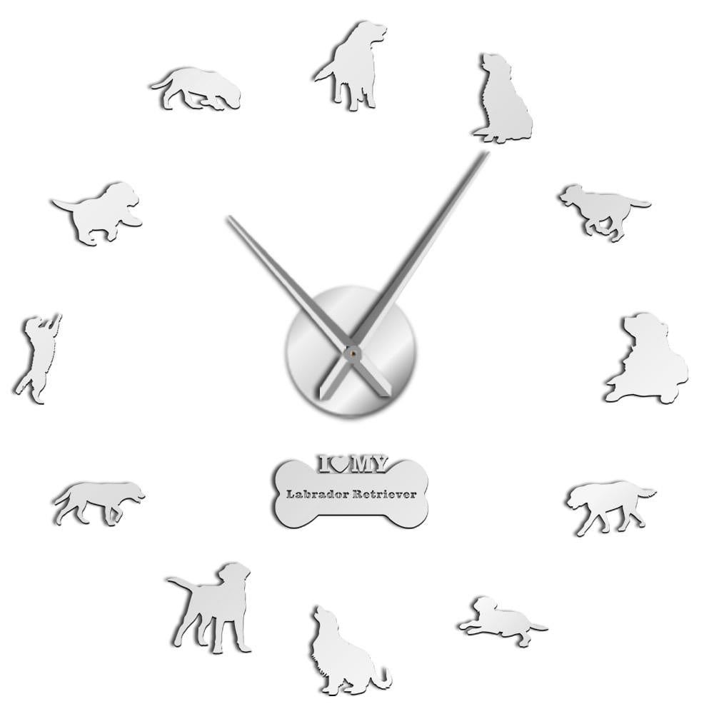 Labrador Retriever Dog Breeds Big Time Clock Self Adhesive Animals DIY ...