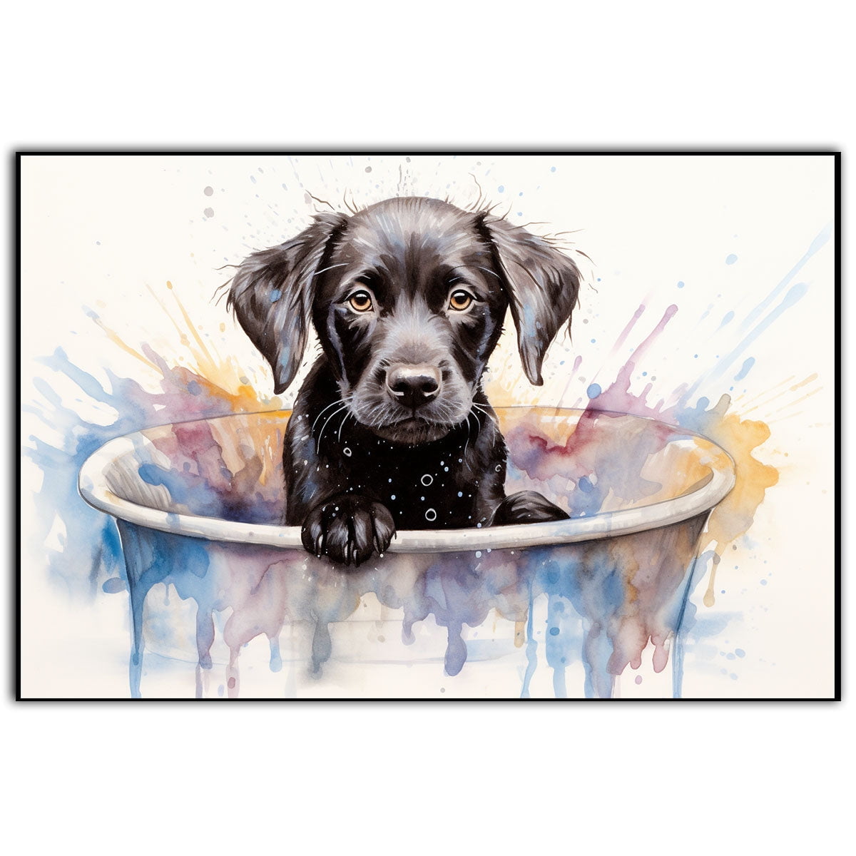 Labrador Retriever Dog Canvas Bathroom Décor - Unique Bath Wall Decor ...