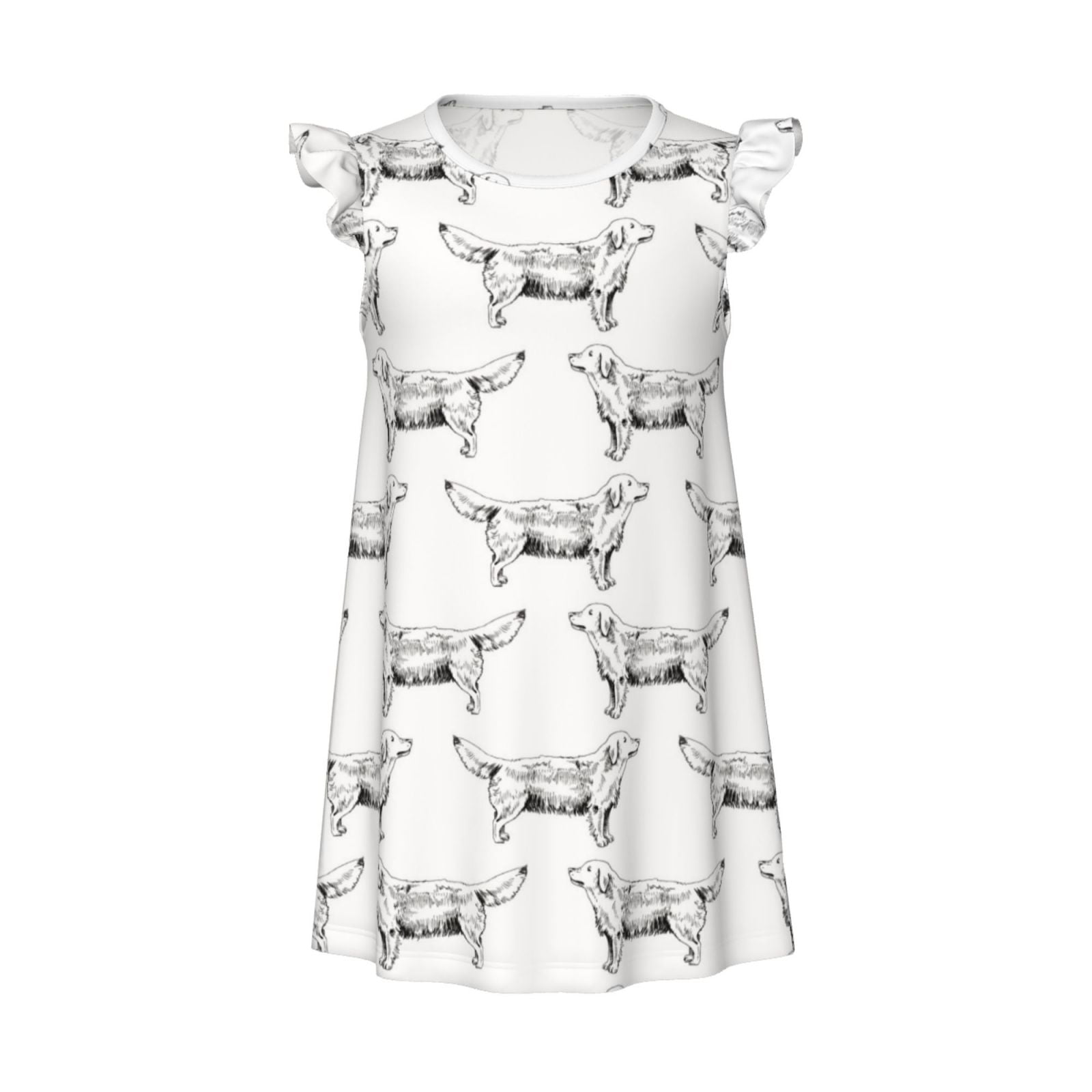 Labrador Retriever Dog No.1002 Girls Nightgowns, Short Sleeves Princess ...