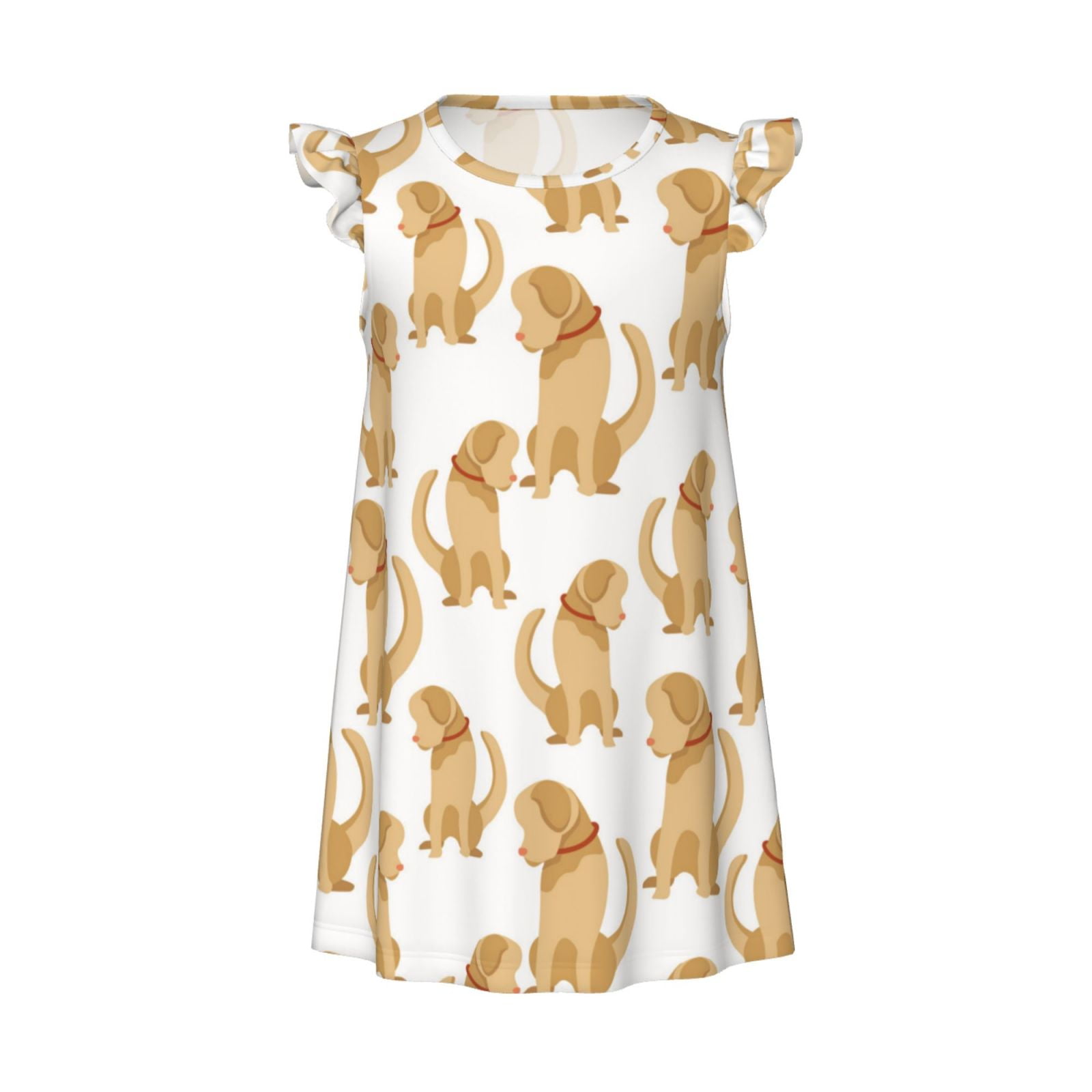 Labrador Retriever Dog No.1007 Girls Nightgowns, Short Sleeves Princess ...