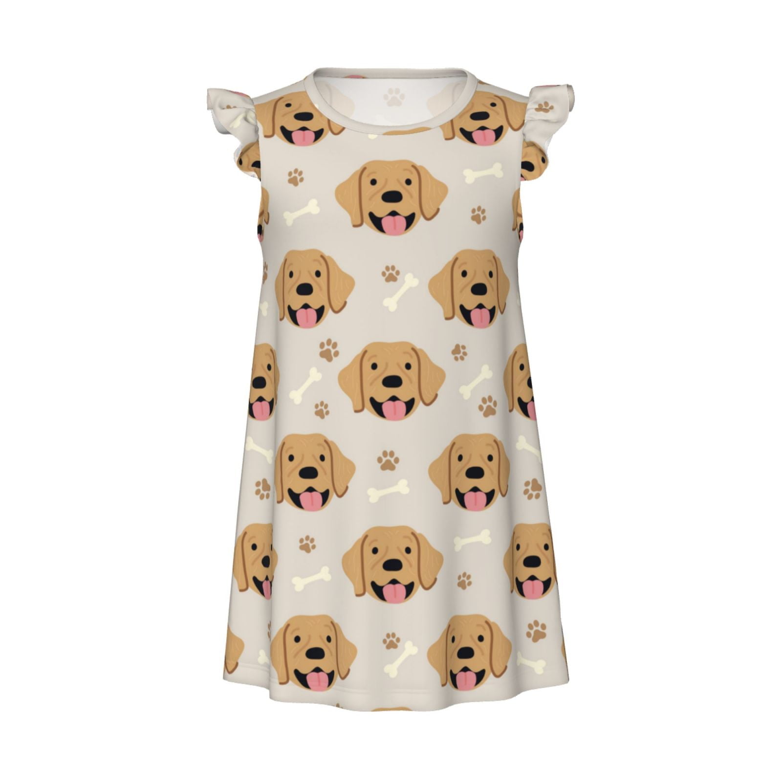 Labrador Retriever Dog No.1017 Girls Nightgowns, Short Sleeves Princess ...
