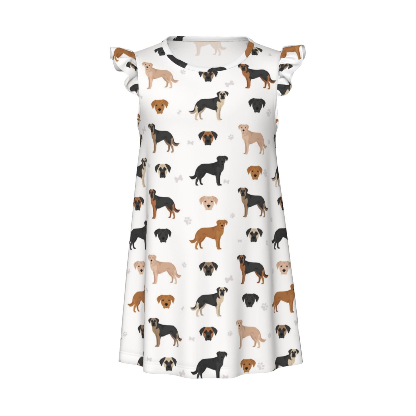 Labrador Retriever Dog No.1018 Girls Nightgowns, Short Sleeves Dress ...
