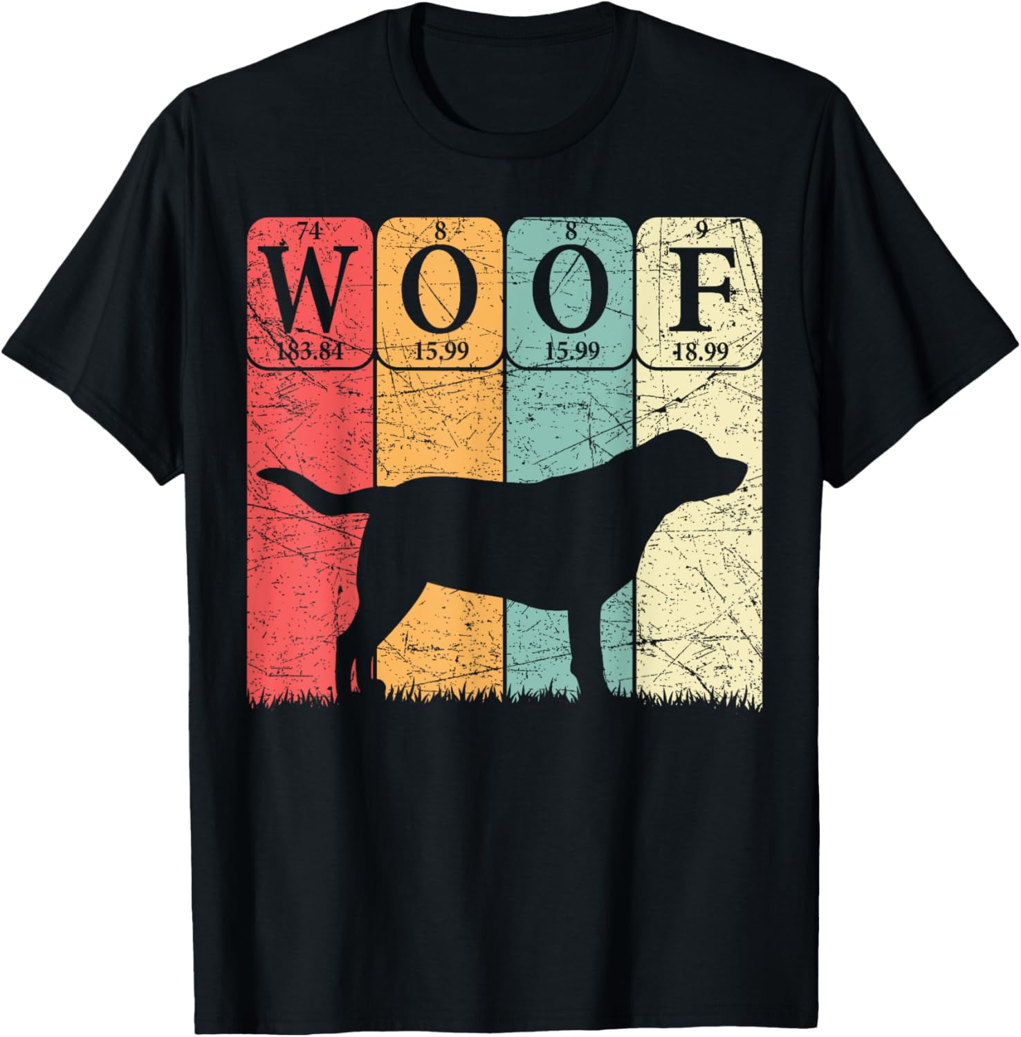 Labrador Retriever Dog Periodic Table Elements Dog Lover T-Shirt men ...