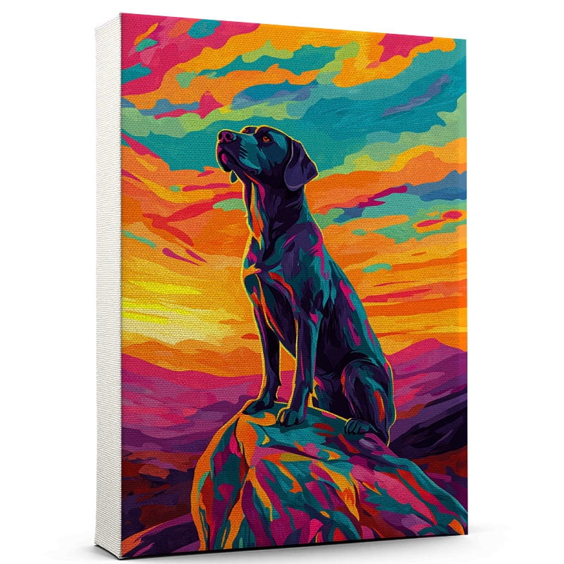 Labrador Retriever Dog Playing Climbing Canvas Canvas – Vintage Style ...