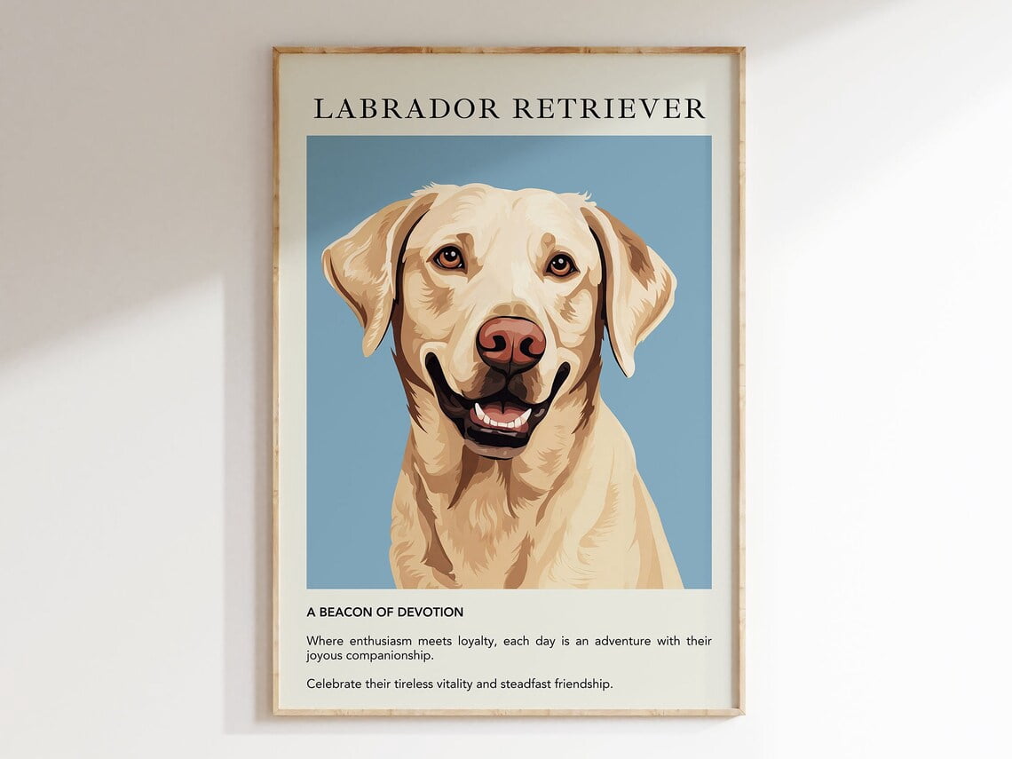 Labrador Retriever Dog Poster Print, Gift For Dog Lovers, Dog Breed Art ...