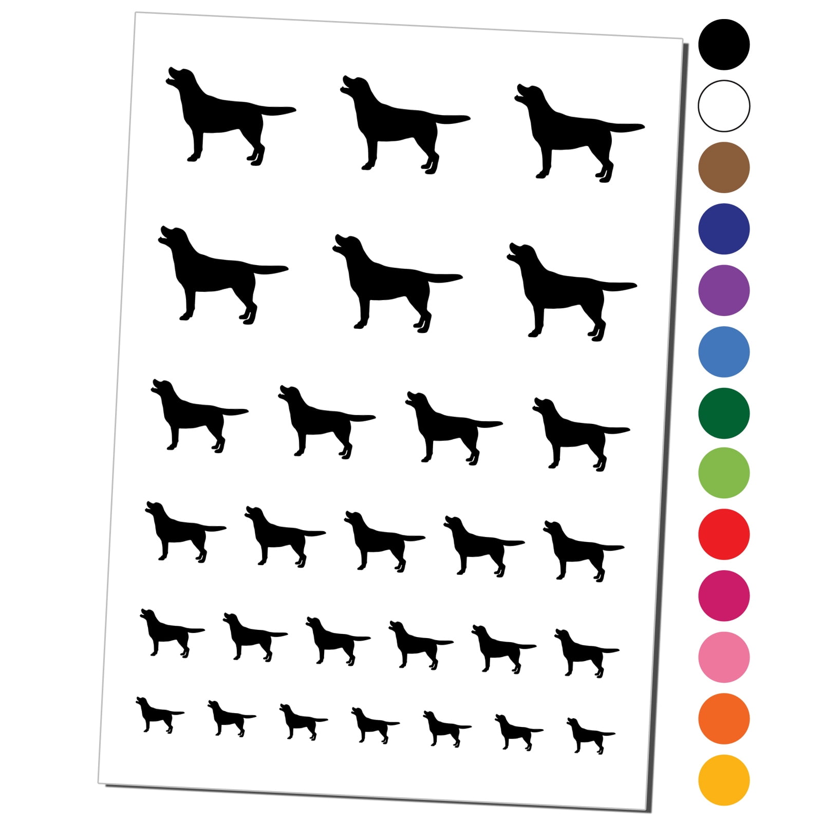 Labrador Retriever Dog Solid Water Resistant Temporary Tattoo Set Fake ...