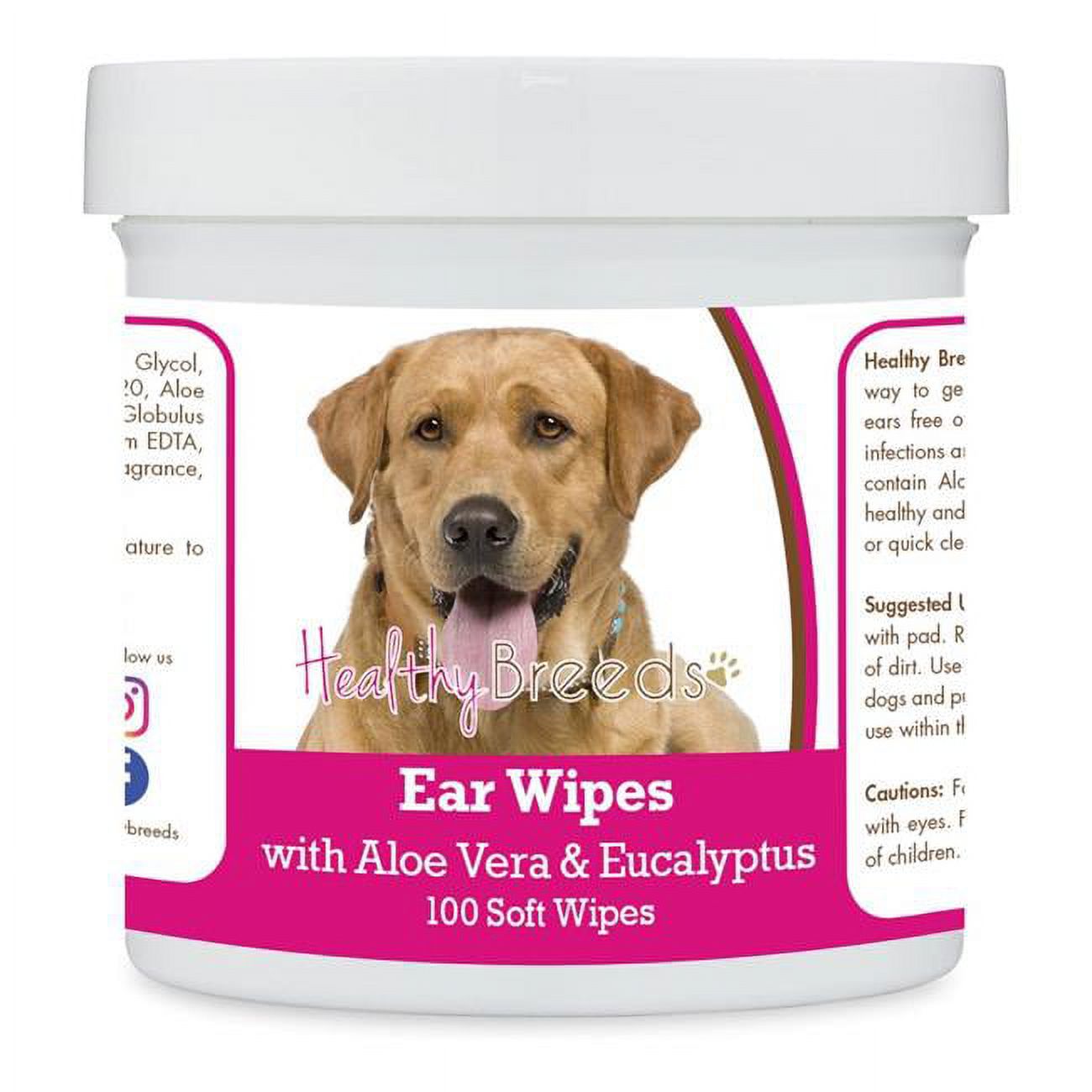 Labrador Retriever Ear Cleaning Wipes with Aloe & Eucalyptus for Dogs ...