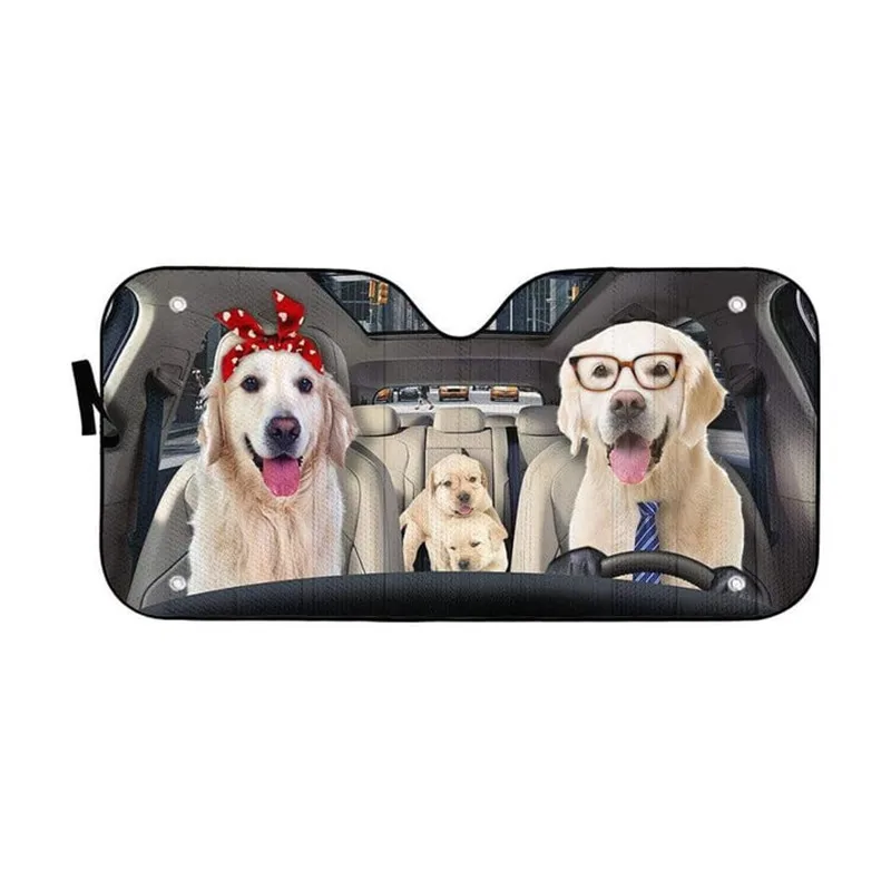 Labrador Retriever Family Car Sunshade Cover Light Windshield Fold-up ...
