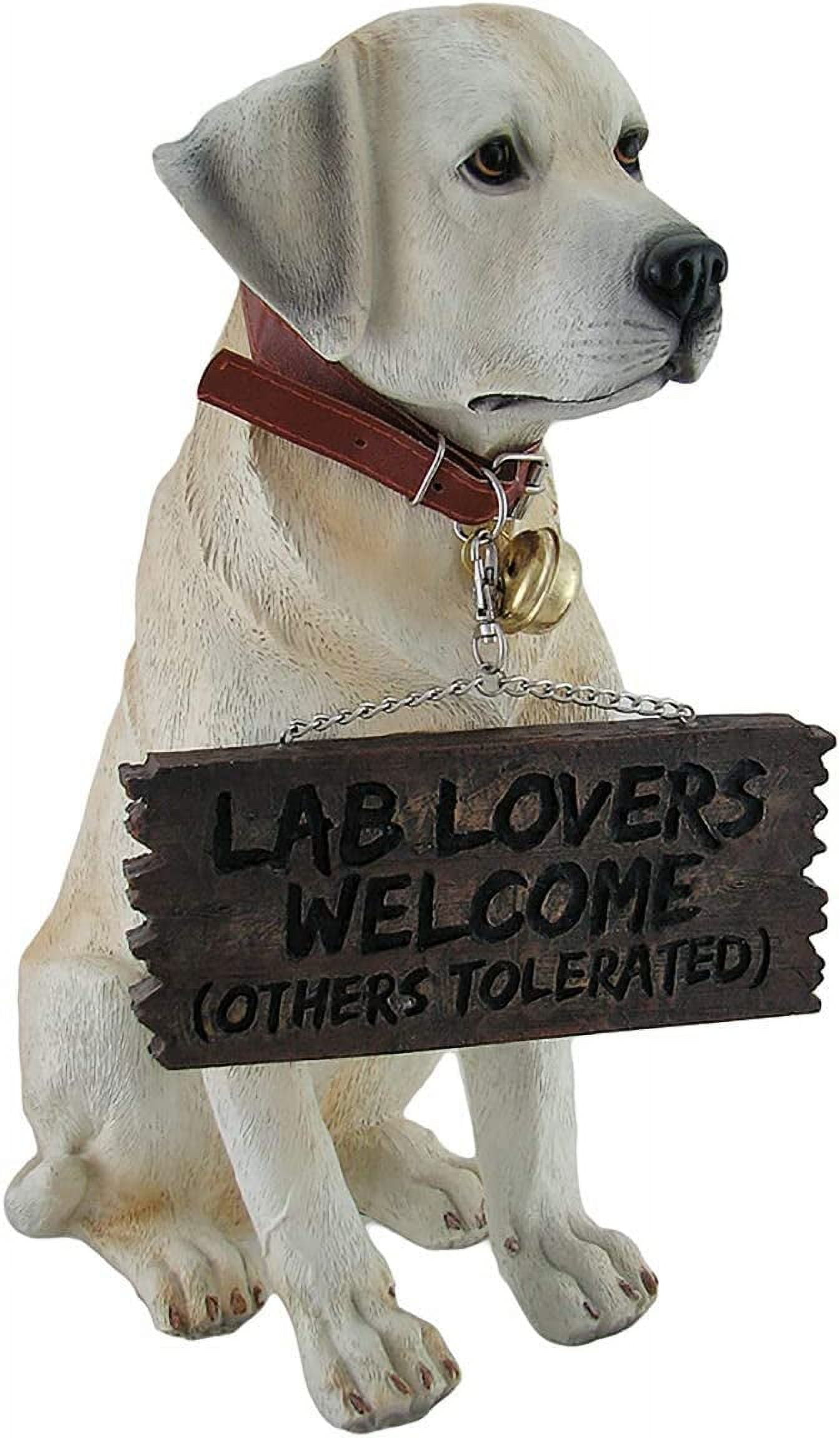 Labrador Retriever Garden Statue with Reversible Welcome Sign, Resin Dog Figurine, Hand-Painted ...