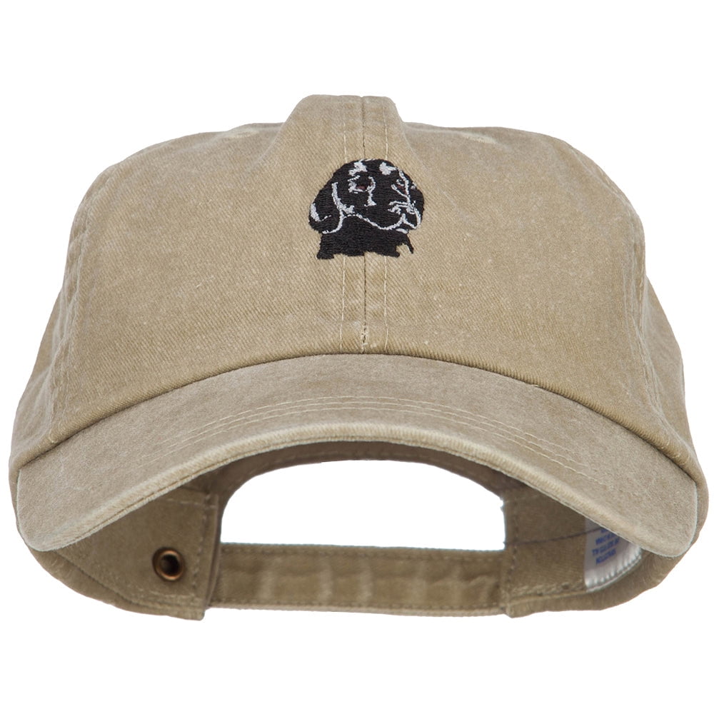 Labrador Retriever Head Embroidered Washed Cotton Twill Cap - Khaki ...