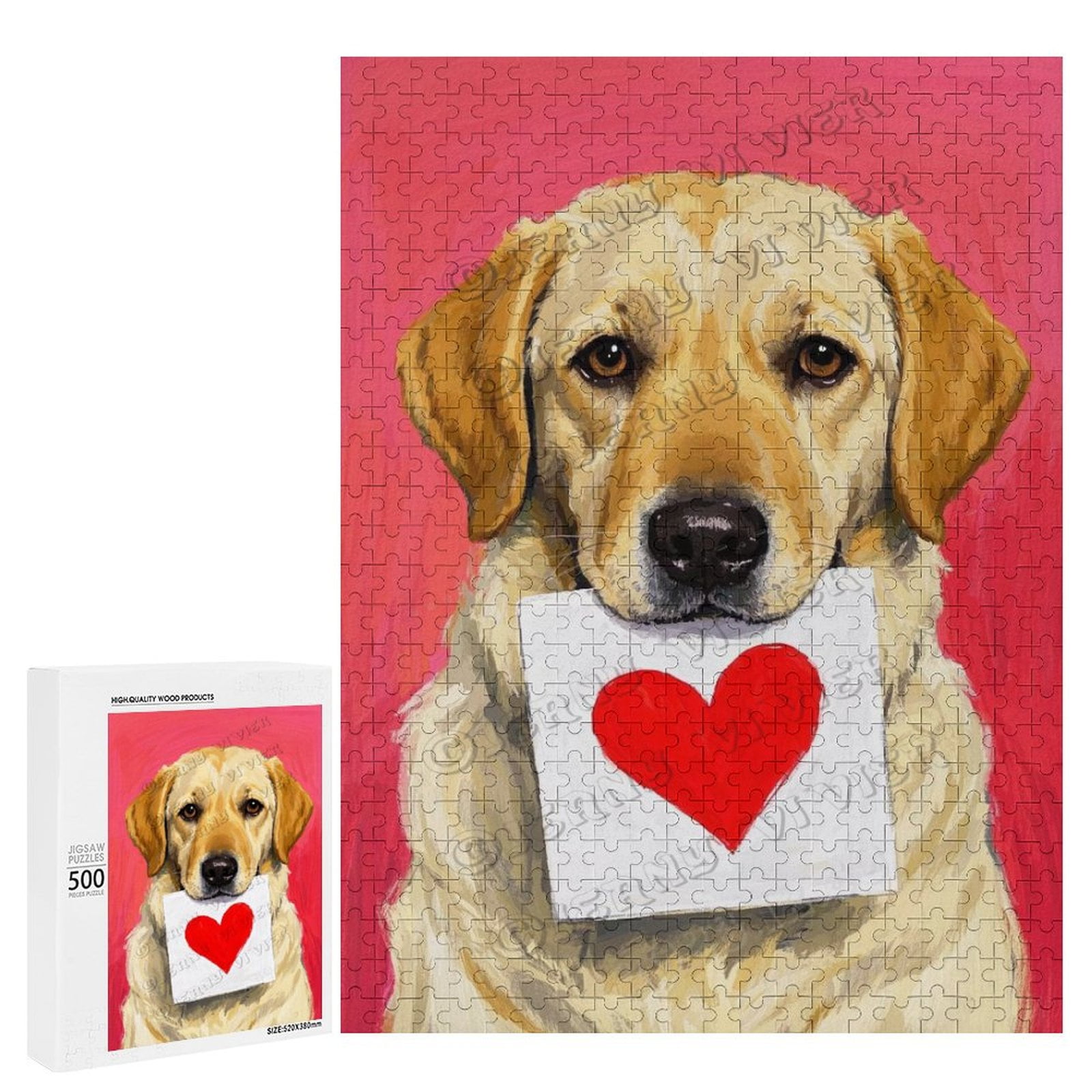 Labrador Retriever With Heart Love 500 Piece Wooden Puzzle for Adults ...