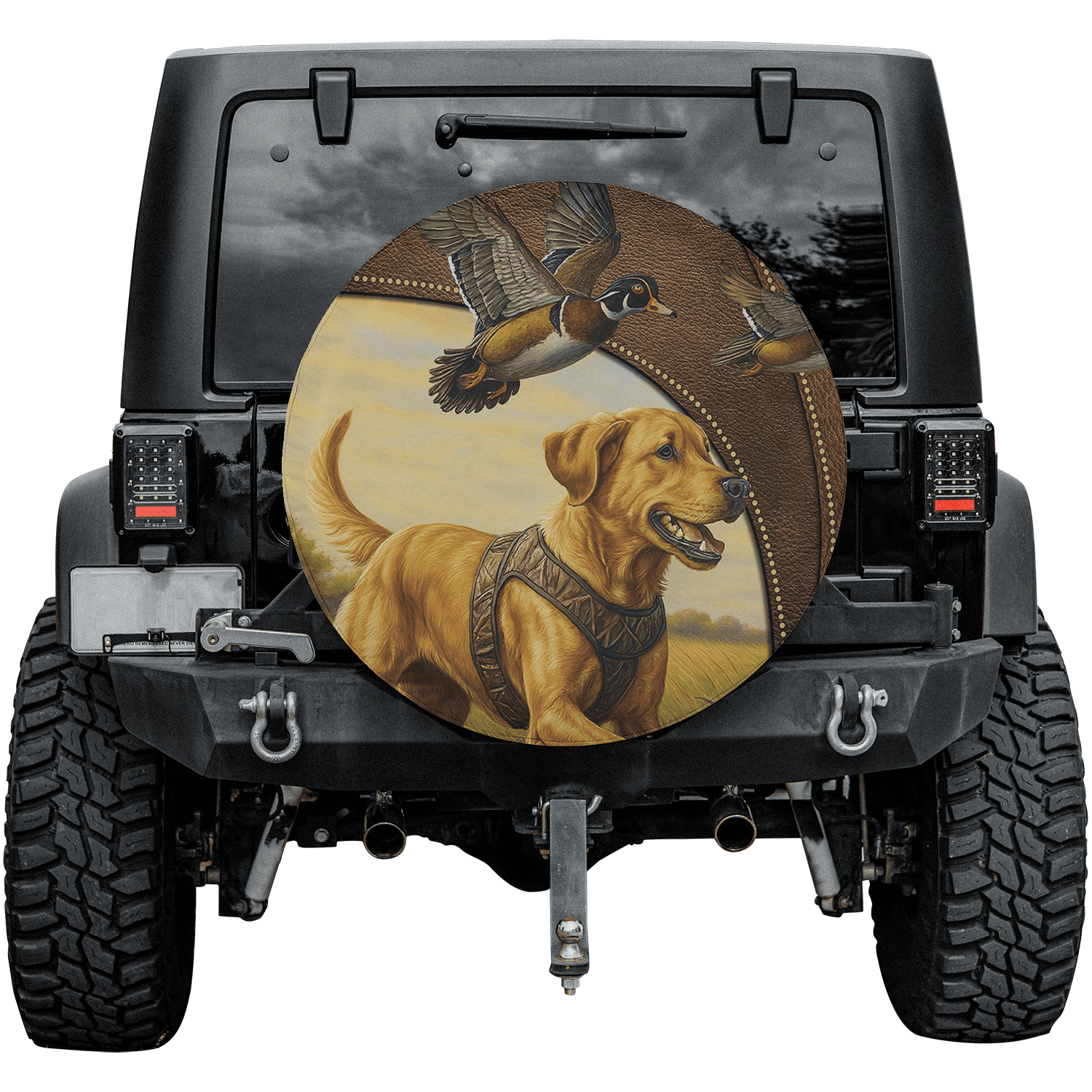 Labrador Retriever Hunting Dog And Flying Duck Design Spare Tire Cover ...