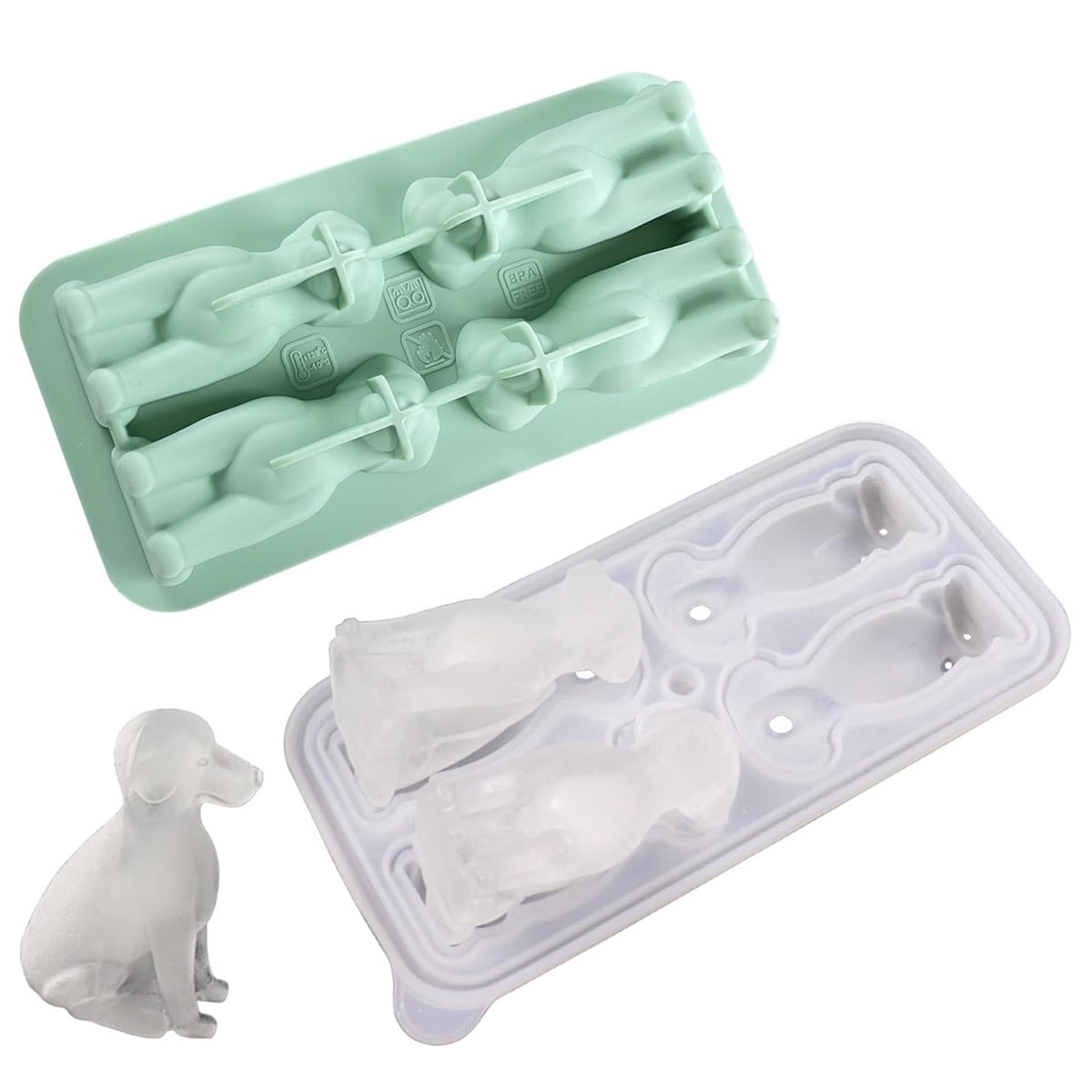 Labrador Retriever Ice Mold, Dog shaped Ice Tray, Silicone Ice Mold ...