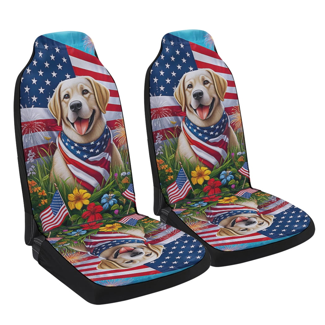 Labrador Retriever Independence Day Seat Covers Cars, Car Truck SUV 2 ...
