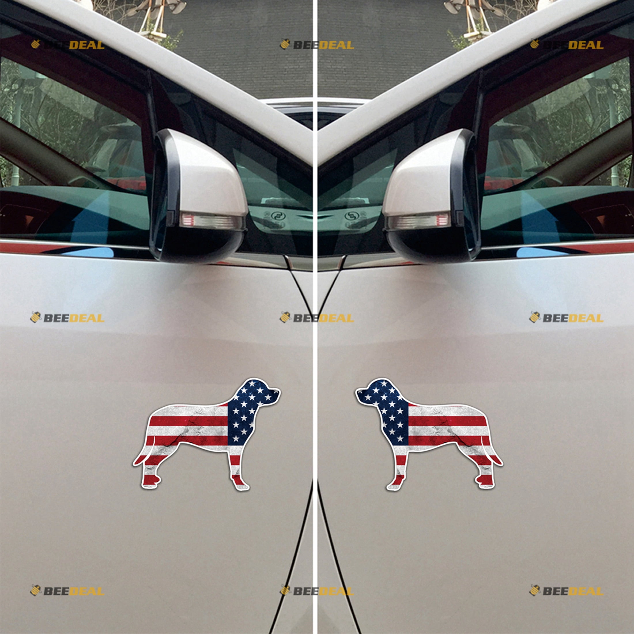 Labrador Retriever Lab Outline American Flag Car Magnet Subdued ...