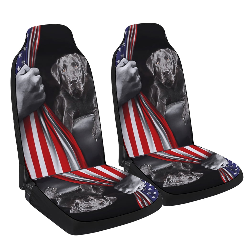 Labrador Retriever Lover American flag US Seat Covers Cars, Car Truck ...