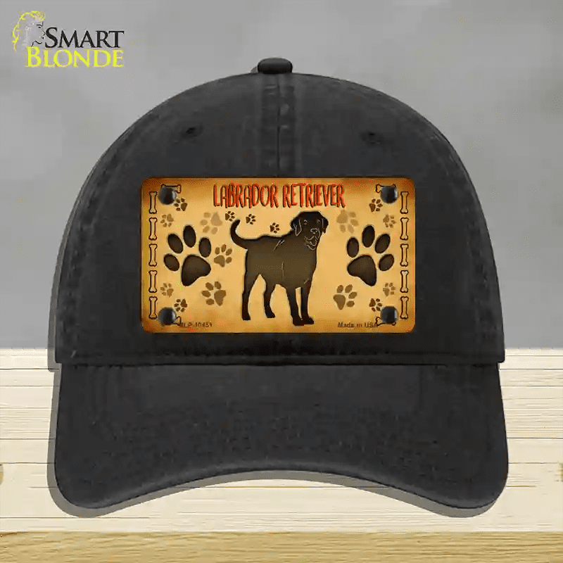 Labrador Retriever Novelty License Plate Hat Unconstructed Cotton Black ...