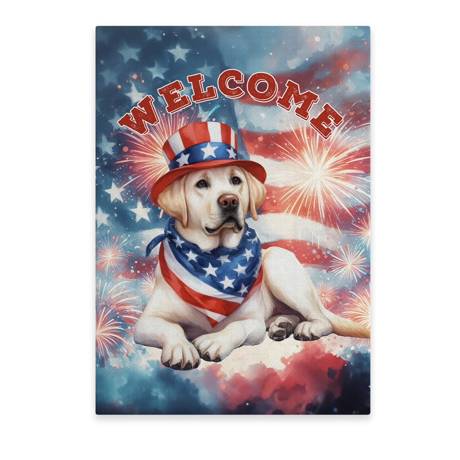 Labrador Retriever Patriotic Welcome for 4Th of July Independence Day ...