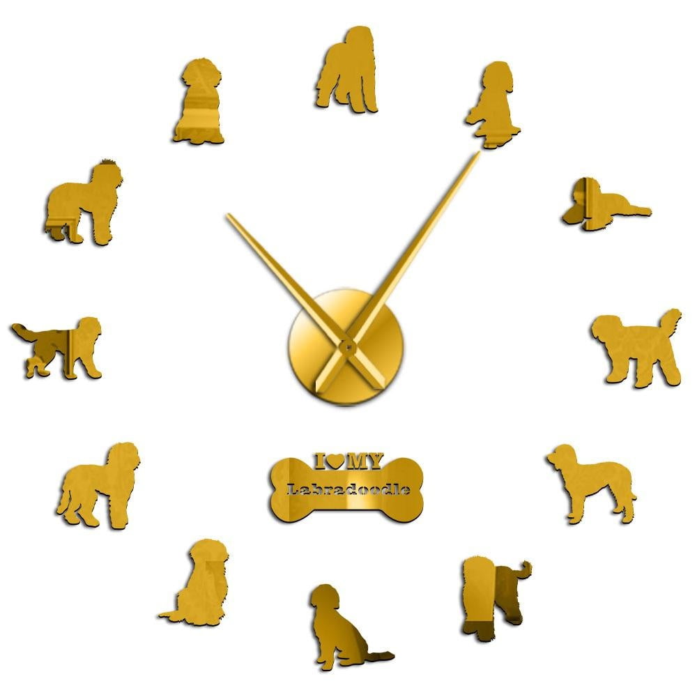 Labrador Retriever Poodle Mixed Breed Dogs Puppy DIY Giant Wall Clocks ...