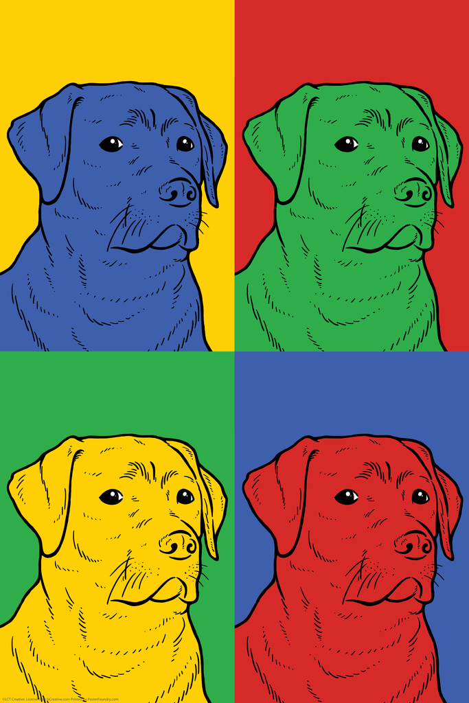 Labrador Retriever Pop Art Dog Posters For Wall Funny Dog Wall Art Dog ...