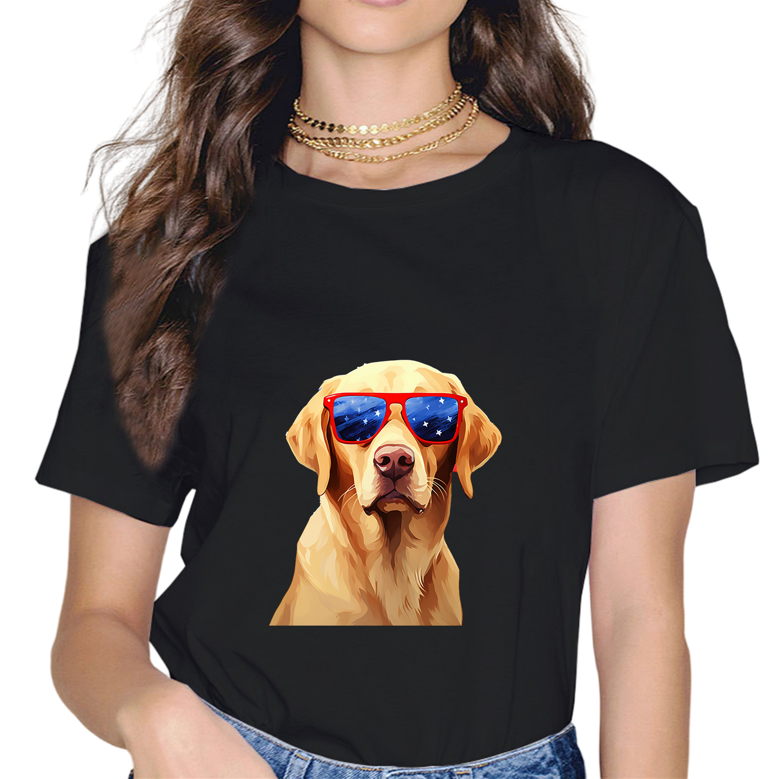 Labrador Retriever Shirt Independence Day 4th July USA Flag - Walmart.com