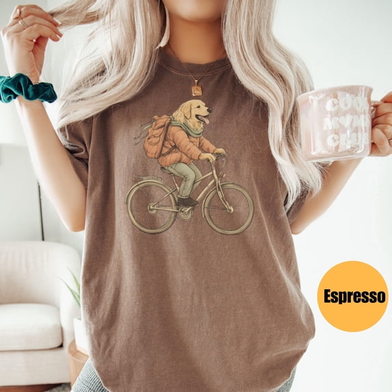 Labrador Retriever Shirt, Labrador Retriever Riding Bike Shirt, Cute Lab Mom Dad T-shirt ...