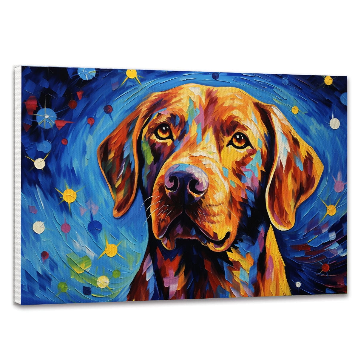 Labrador Retriever Van Gogh Starry Night Dog Print Canvas Wall Art ...