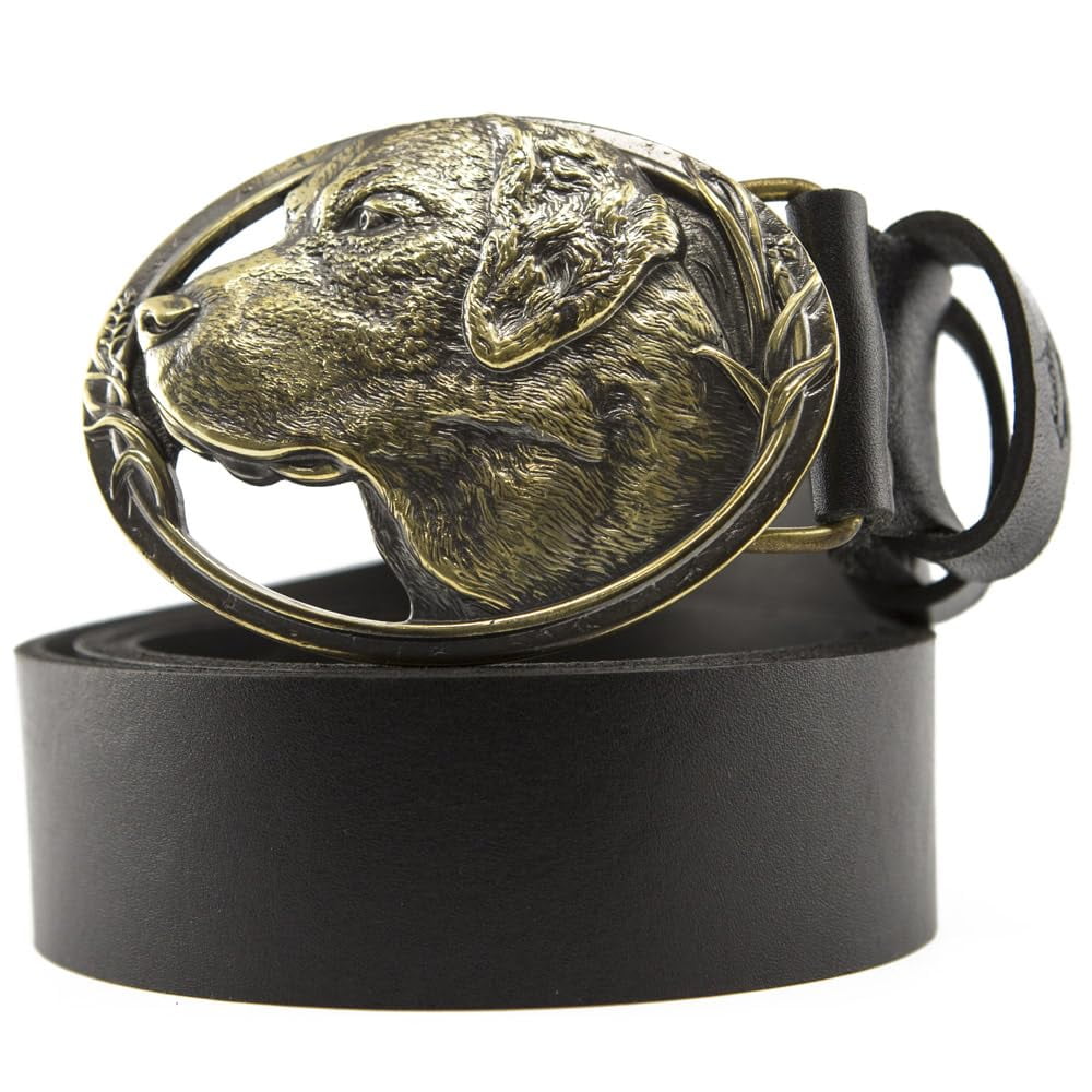 Labrador Retriever belt buckle with a leather belt, Lab Labrador ...