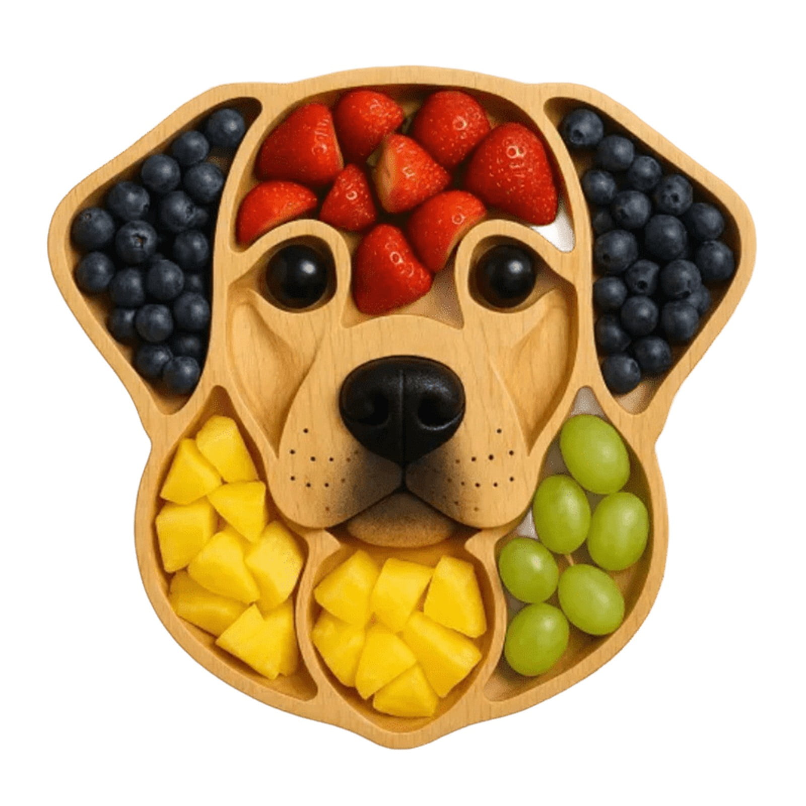 Labrador Shaped Wood Tray for Food Serving, Dog Themed Solid Wood ...
