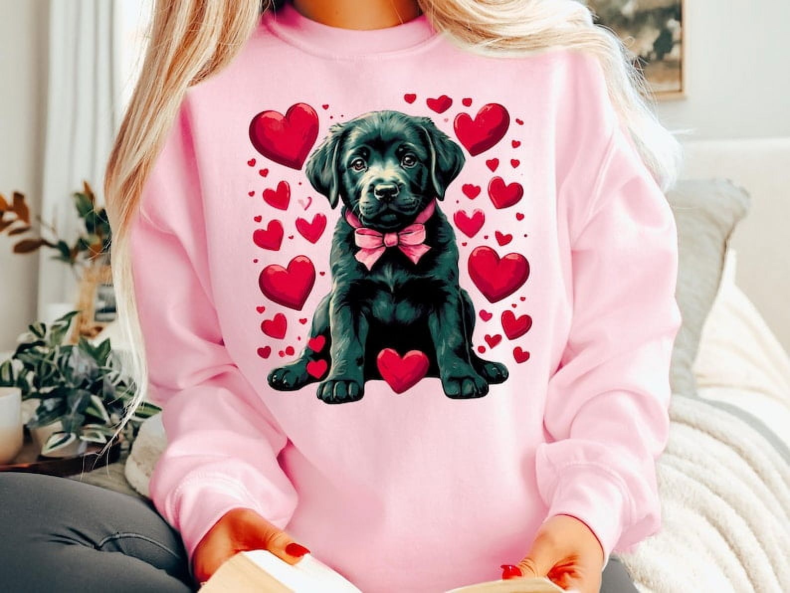Labrador Valentine Shirt - Black Lab Sweatshirt Labrador Lover Gift ...