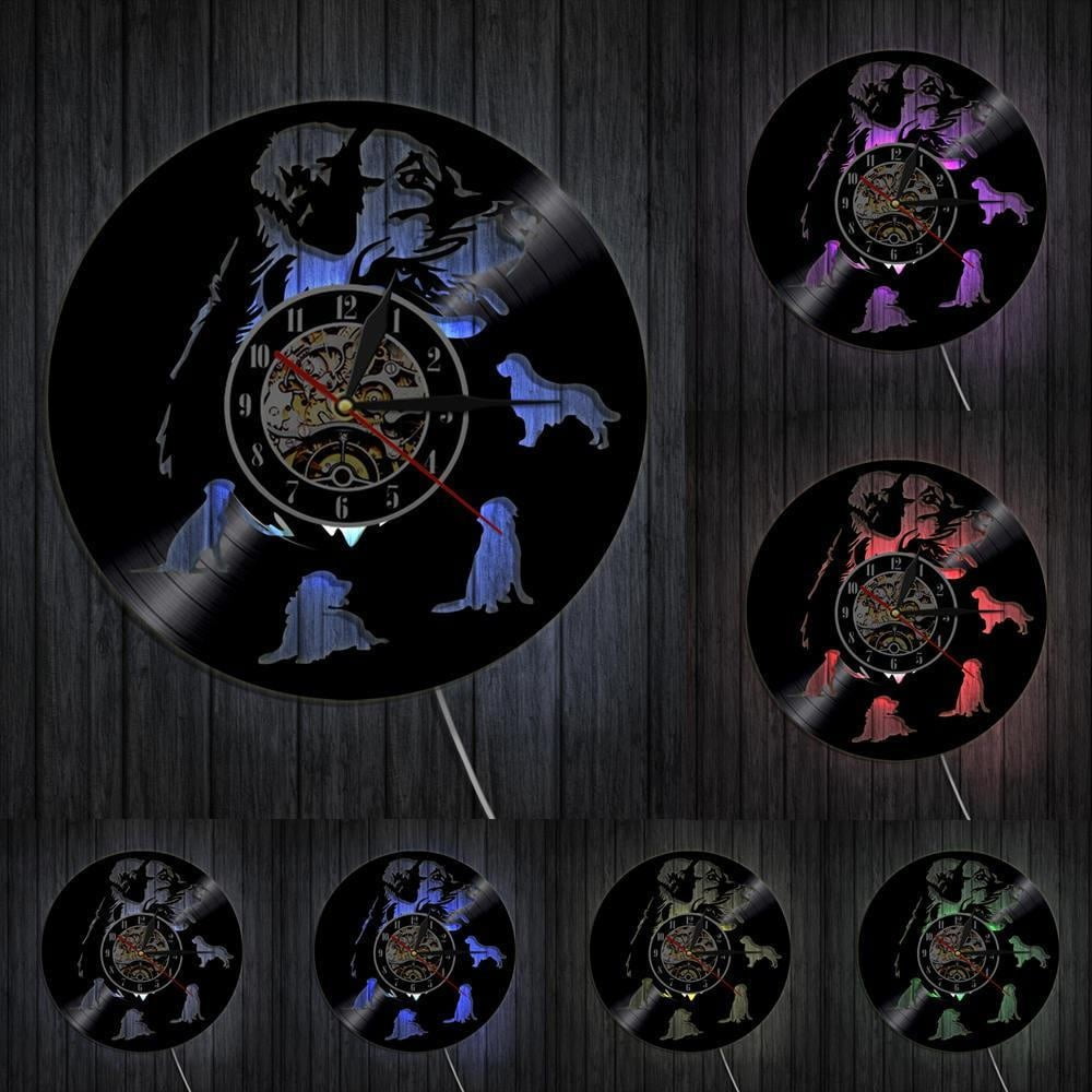 Labrador Wall Clock Golden Retriever Wall Decor Wall Clock Vinyl Record ...
