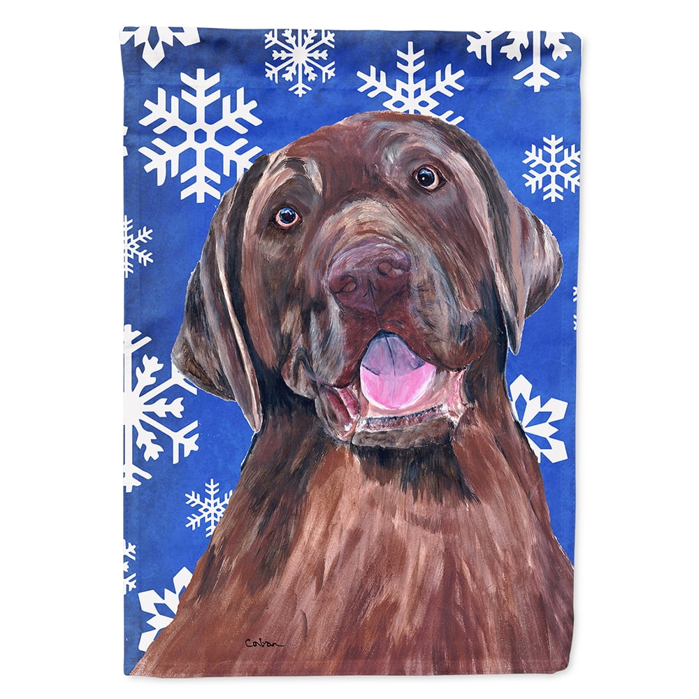 Labrador Winter Snowflakes Holiday Flag Canvas House Size - Walmart ...