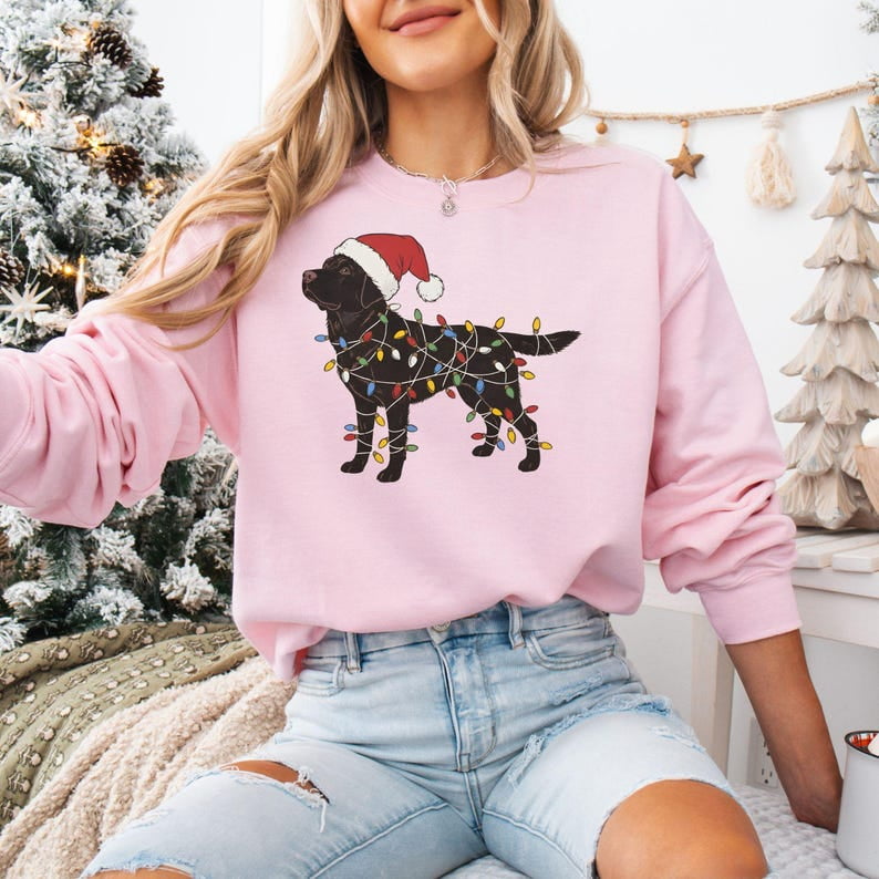 Labrador Xmas Sweatshirt, Dog Mom Holiday Sweatshirt, Winter Holiday ...