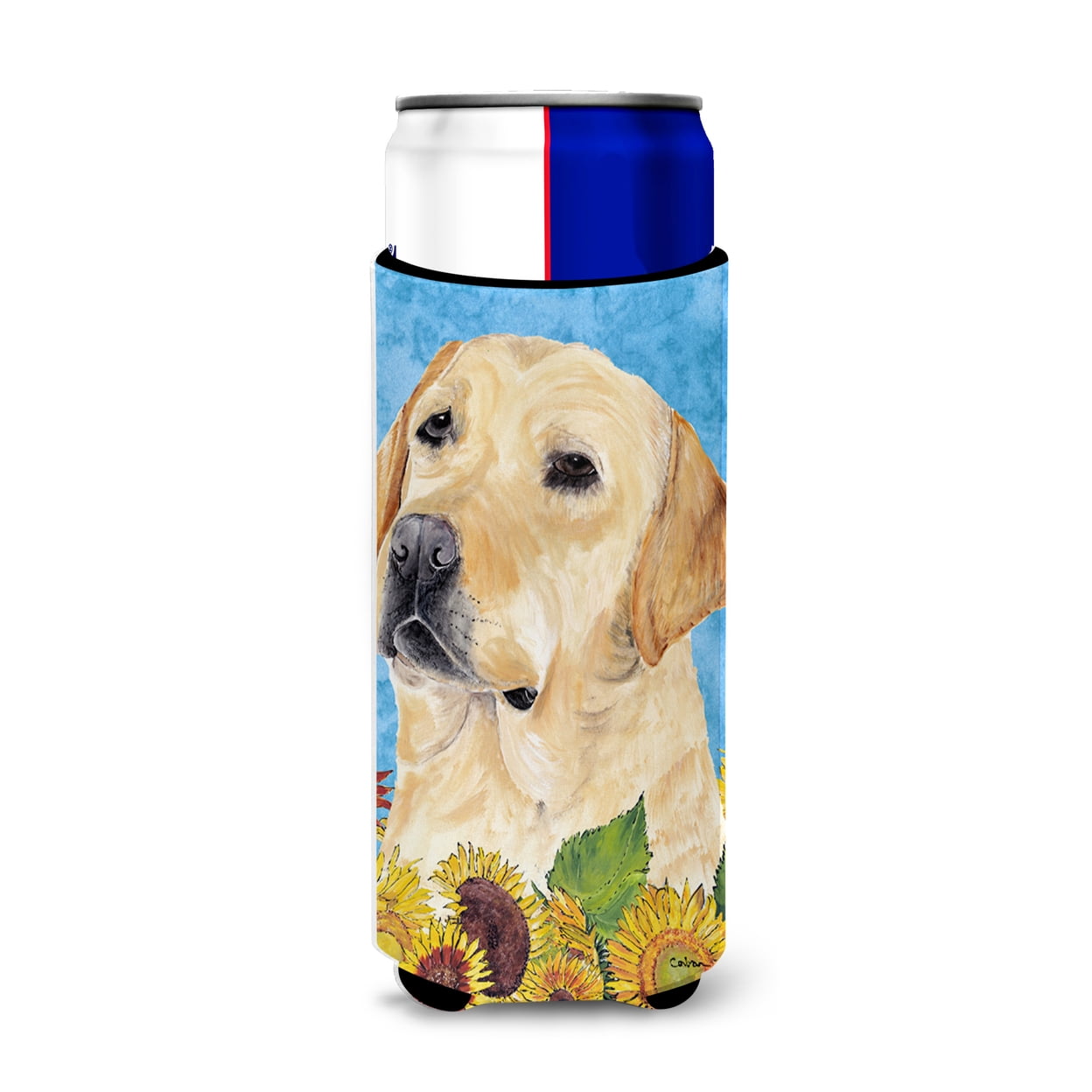 Labrador in Summer Flowers Ultra Hugger for slim cans - Walmart.com