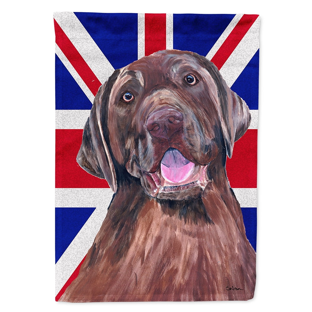 Labrador with English Union Jack British Flag Flag Canvas House Size ...