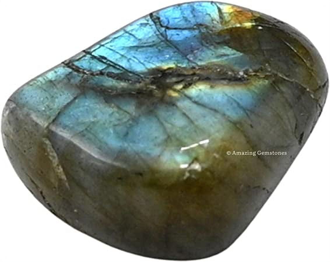 Labradorite Crystal Tumbled Stones Polished Rocks (1 OZ) - Walmart.com
